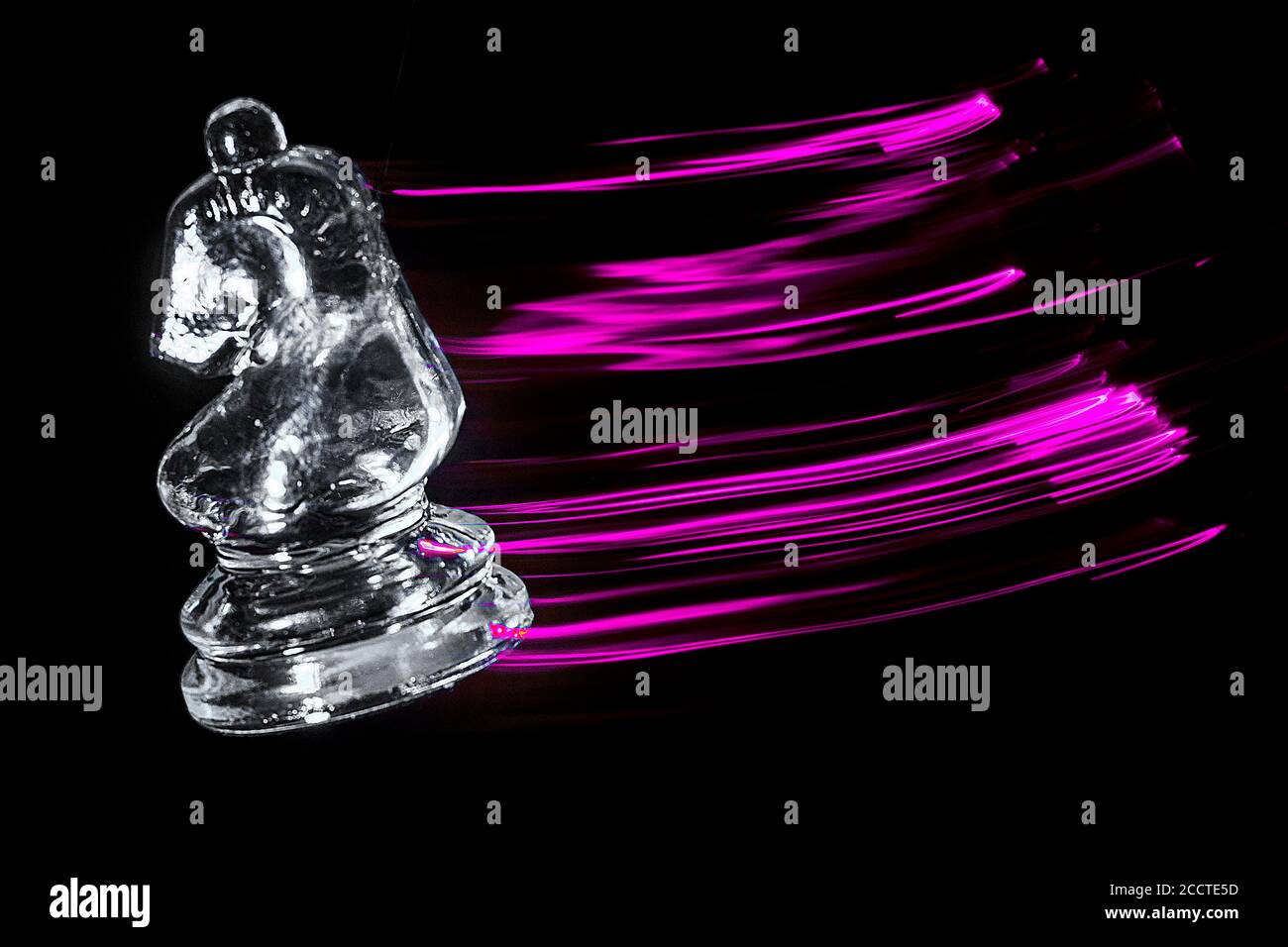 Chess pieces moving with color efects from different lights Stock Photo ...