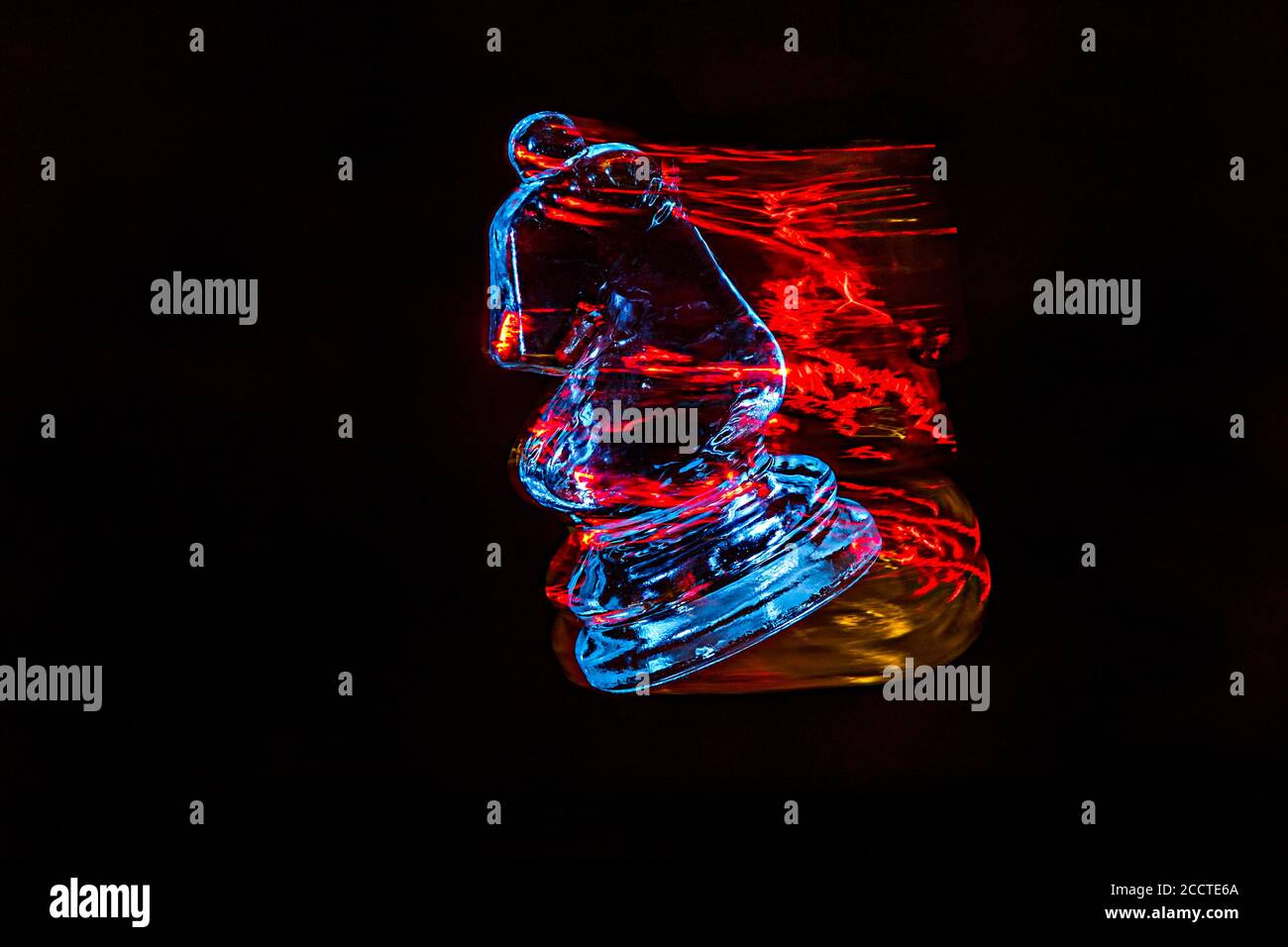 Chess pieces moving with color efects from different lights Stock Photo ...