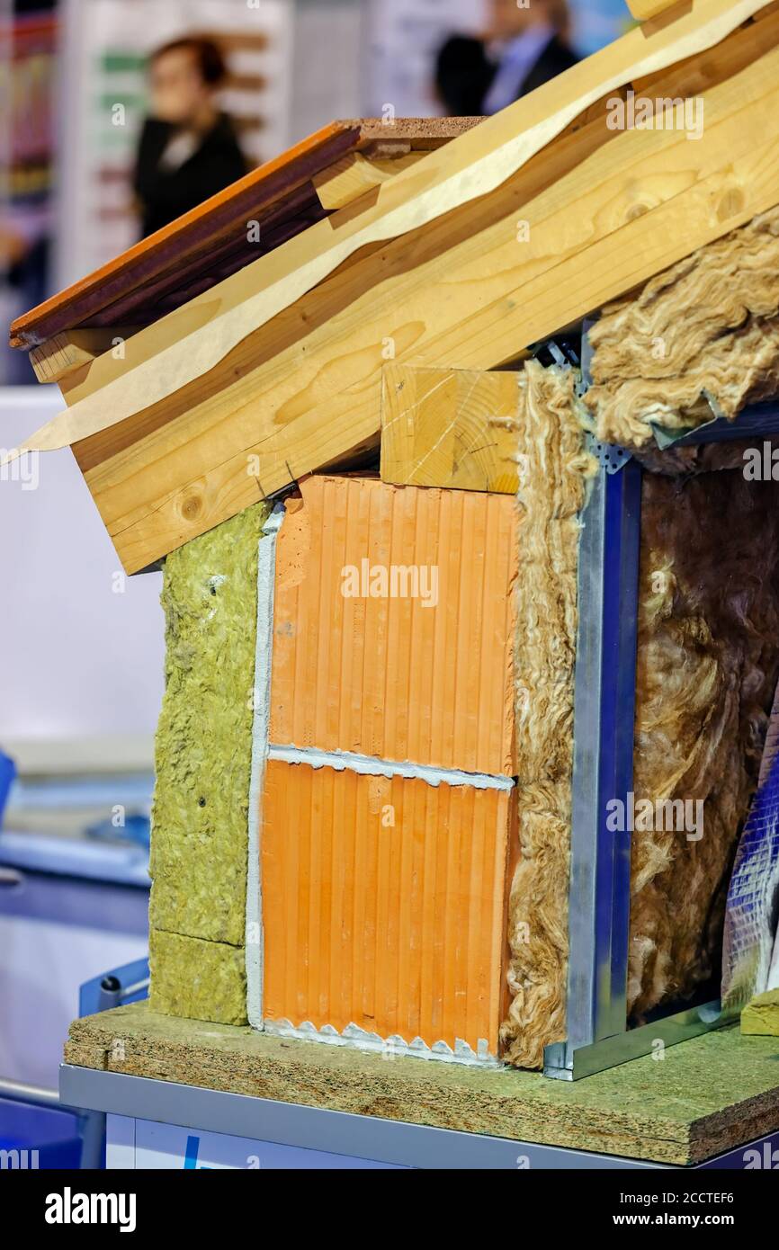cross section of insulation at home Stock Photo - Alamy