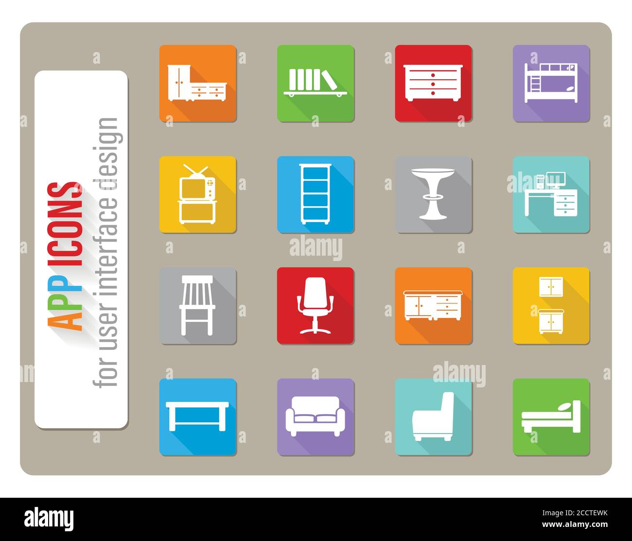 Furniture simply icons Stock Vector Image & Art - Alamy