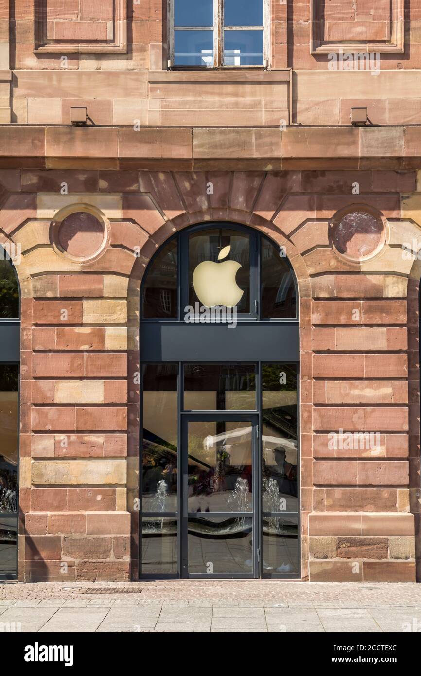 Strasbourg, France, July 3, 2019: APPLE store and logo. Apple Inc. is ...