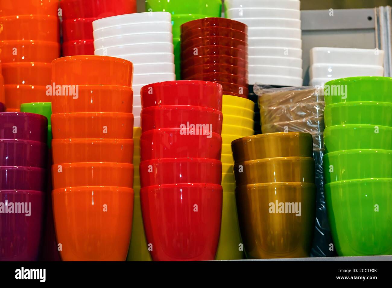 Various color plastic pot hi-res stock photography and images - Alamy