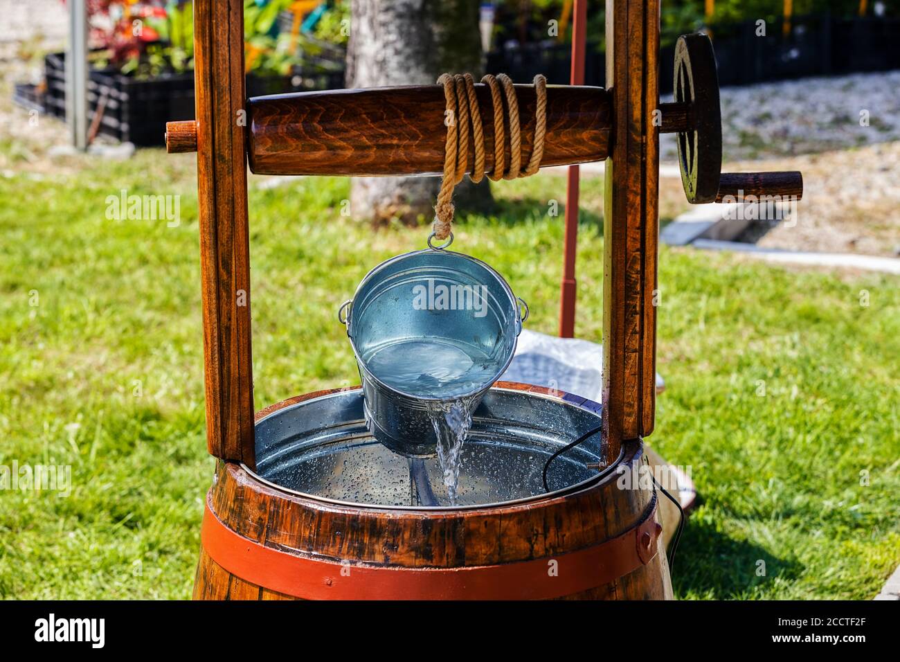 extracting water from wells with the help of bucket Stock Photo - Alamy