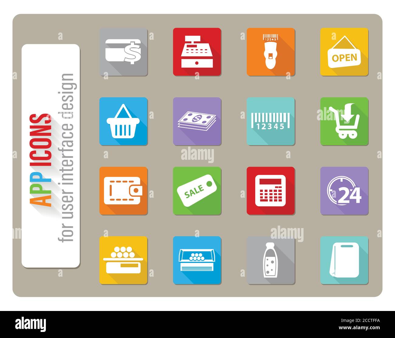 grocery store icon set Stock Vector Image & Art - Alamy