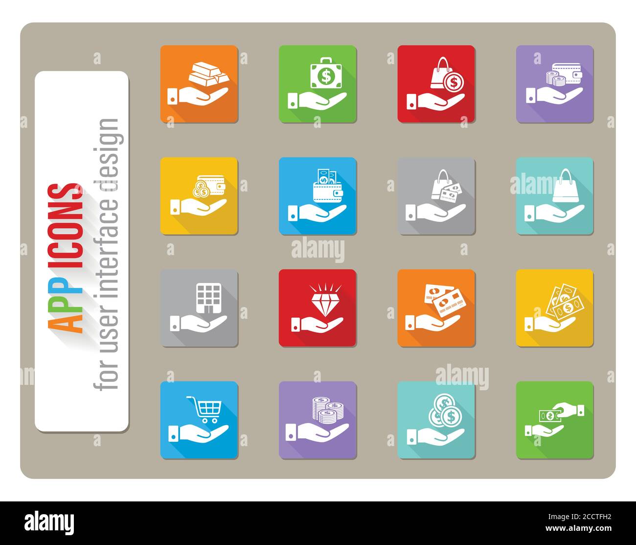 hand and money icon set Stock Vector Image & Art - Alamy