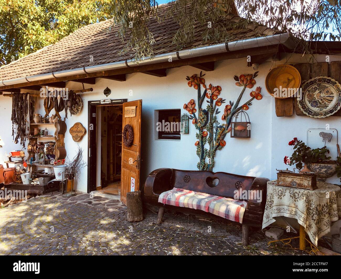 Old traditional, rustic house in village Holloko, Hungary Stock Photo ...