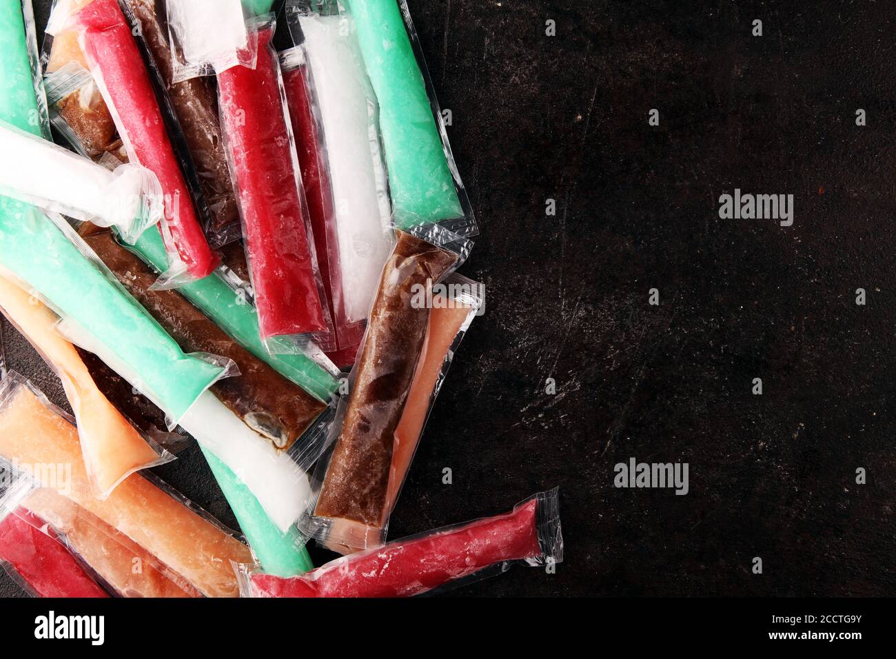 Colorful frozen fruit bar ice pops. Popsicle with fruit taste Stock ...