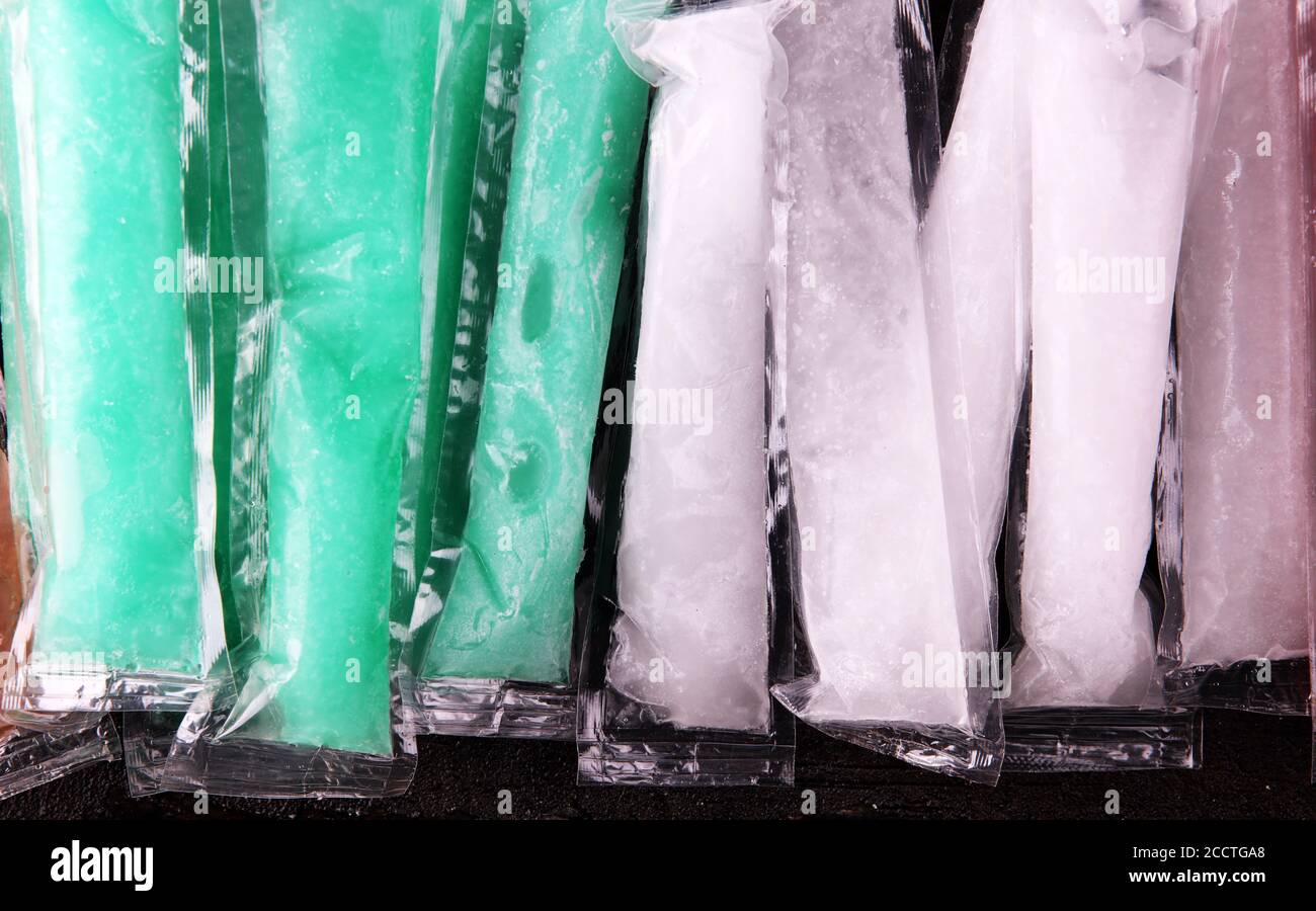 Colorful frozen fruit bar ice pops. Popsicle with fruit taste Stock ...