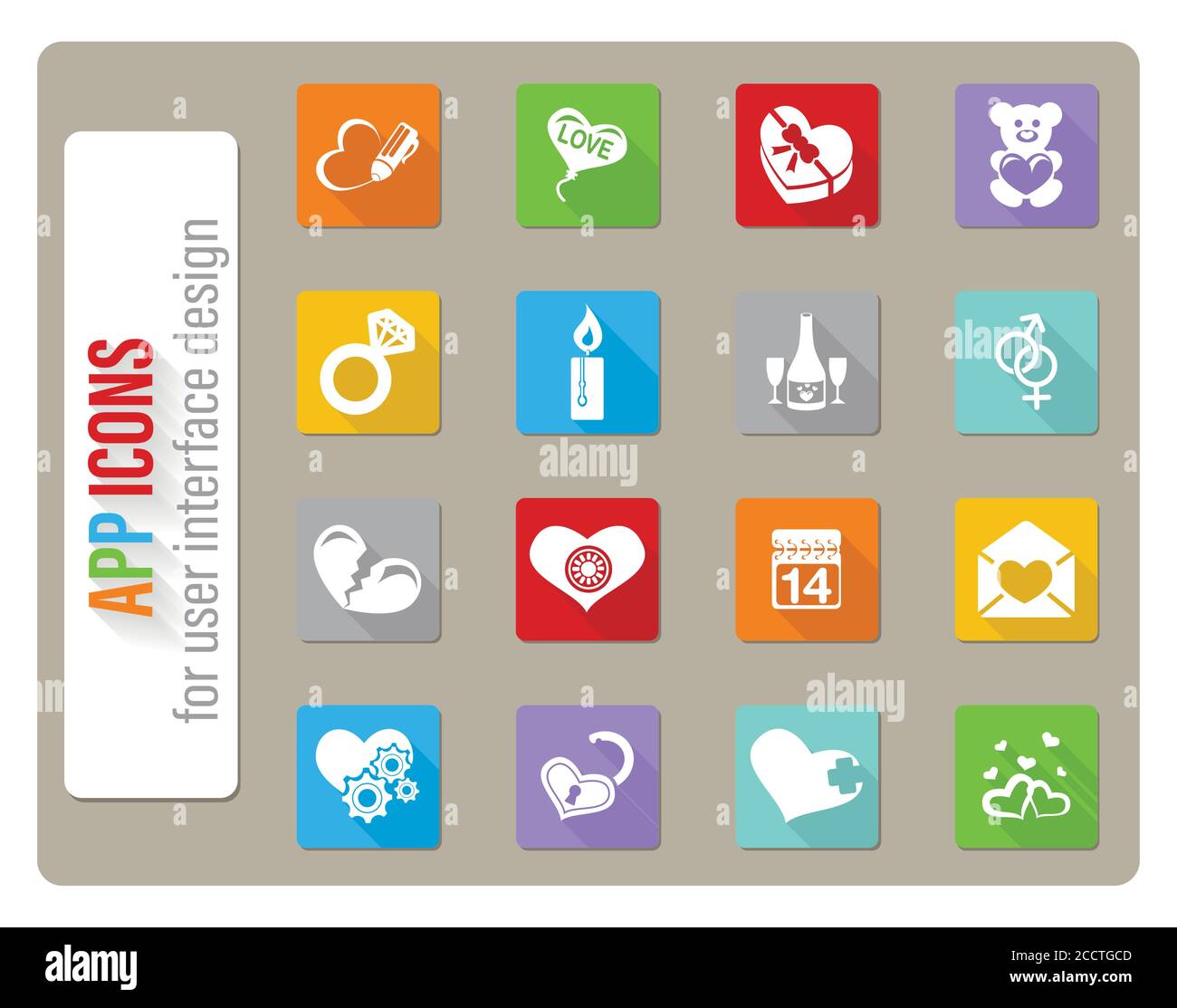 love icon set Stock Vector Image & Art - Alamy