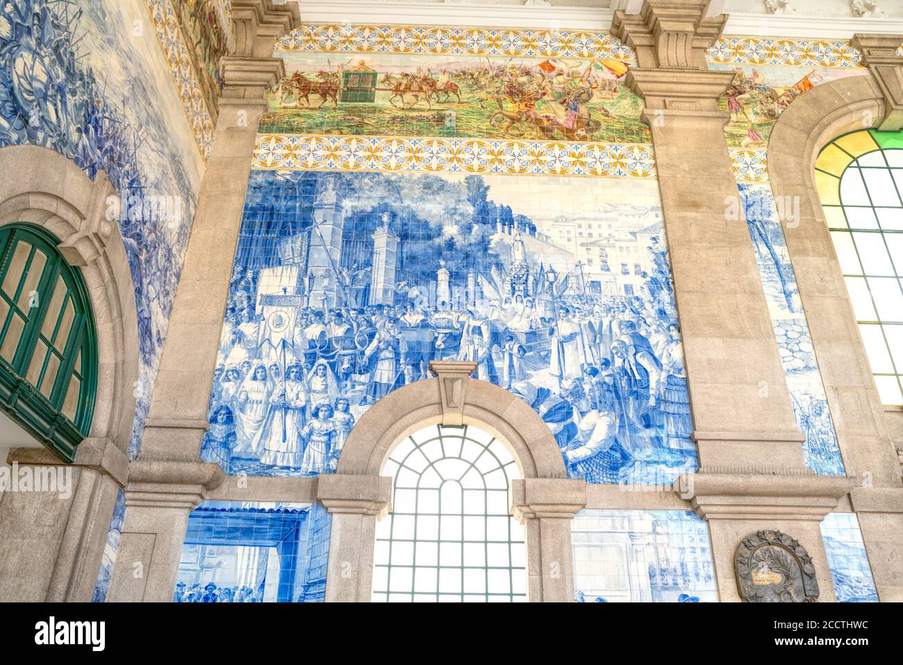 PORTO, PORTUGAL - JULY 22, 2018: Sao Bento railway station is one of ...