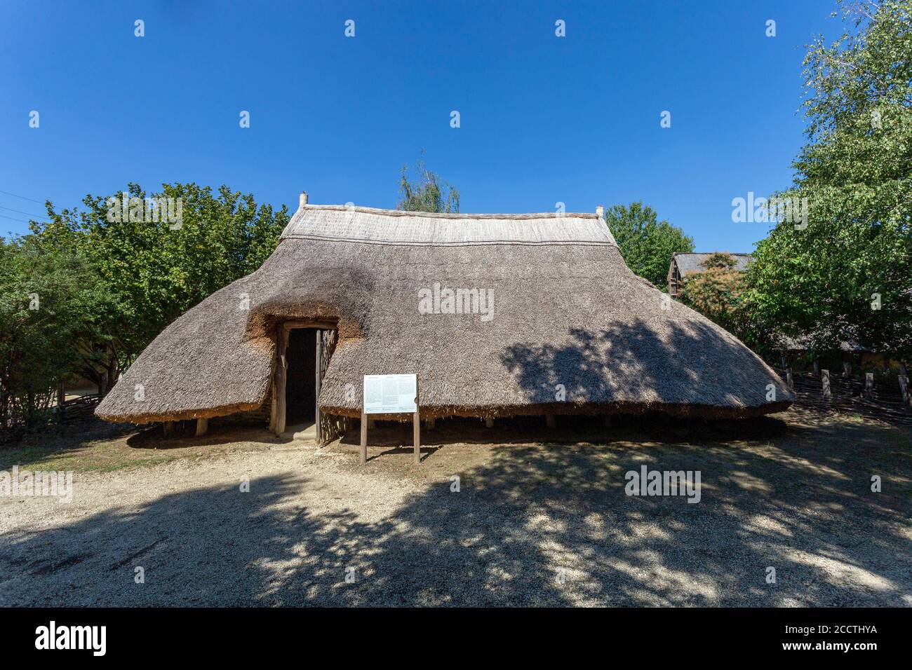 Iron age house at the Archeological park in Szazhalombatta, Hungary ...