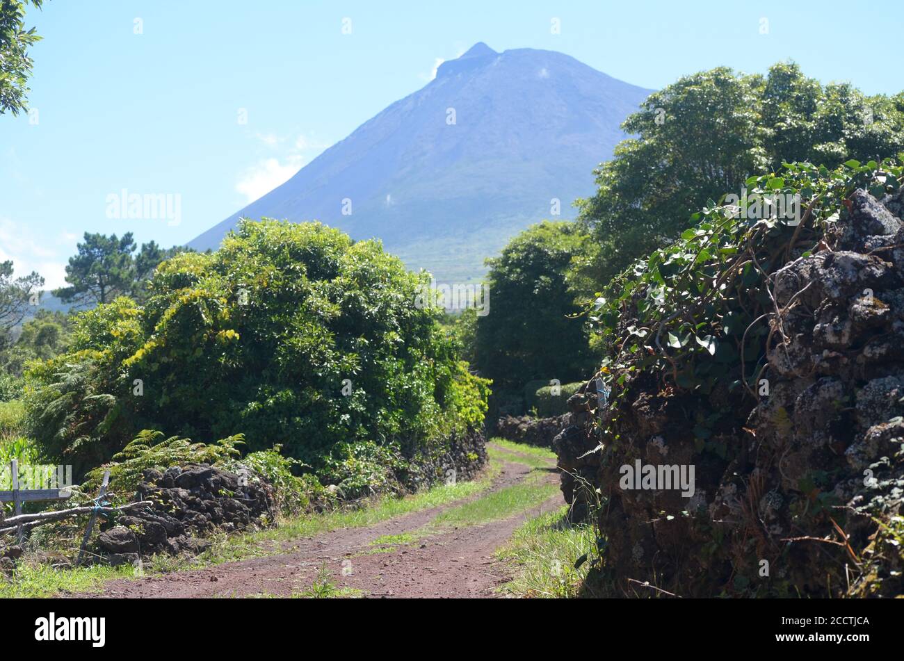 The conical Pico volcano looming over its namesake island (Azores ...