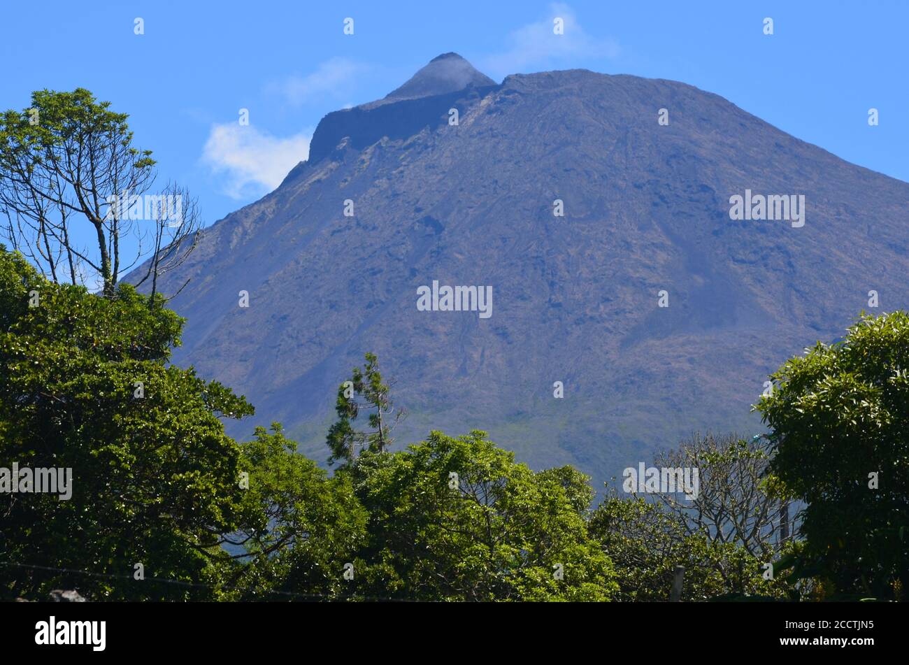 The conical Pico volcano looming over its namesake island (Azores ...