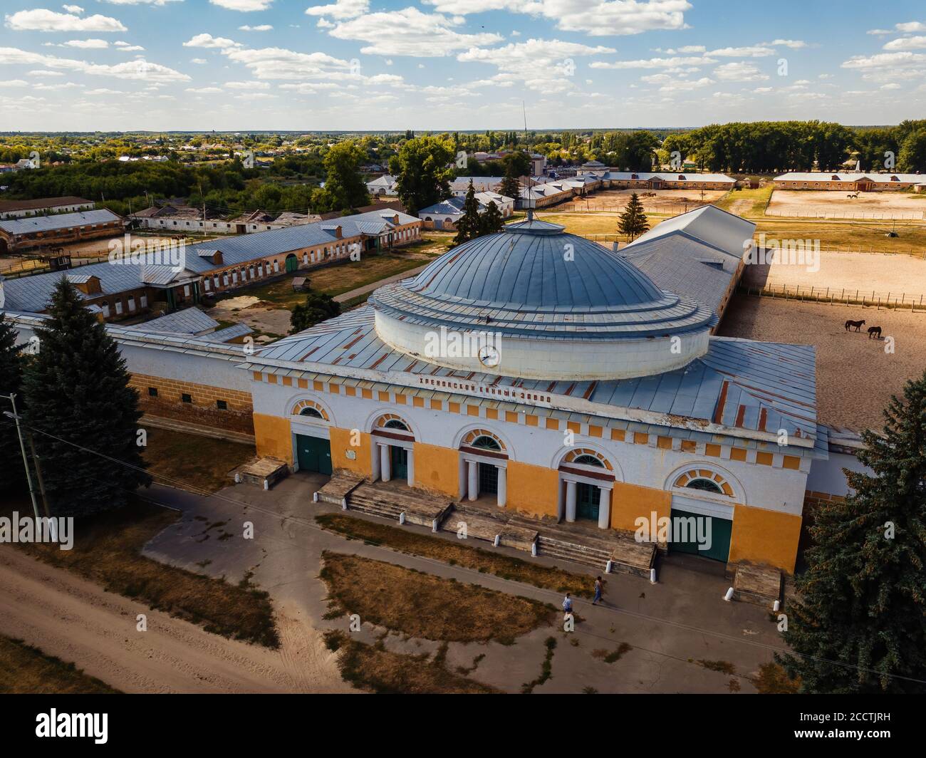 Aerial view of historical horse stables and hippodrome Stock Photo - Alamy