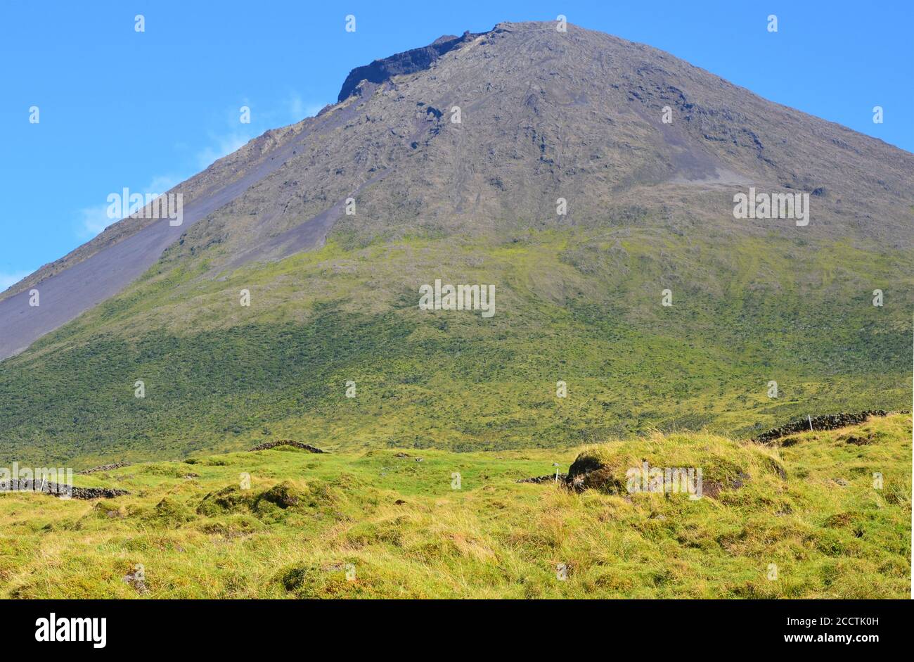 The conical Pico volcano looming over its namesake island (Azores ...