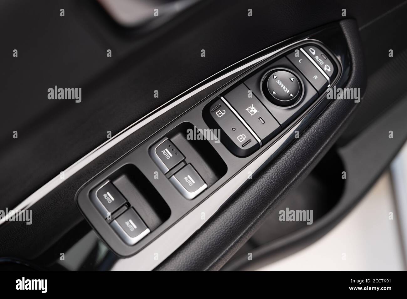 Electric power window control panel. Modern car Stock Photo - Alamy