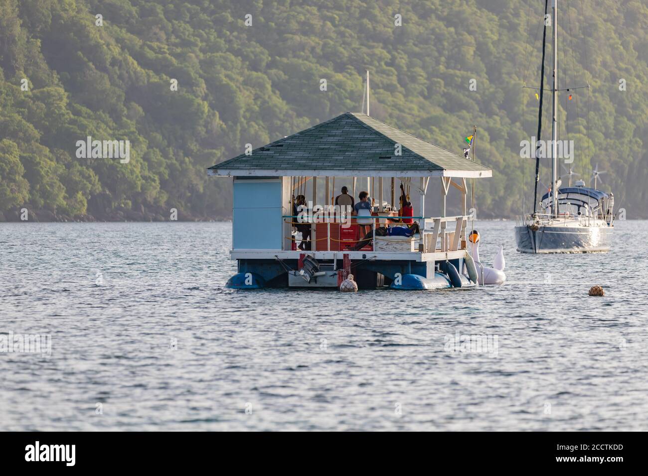 Saint Vincent and the Grenadines, floating bar Admiralty Bay, Bequia ...