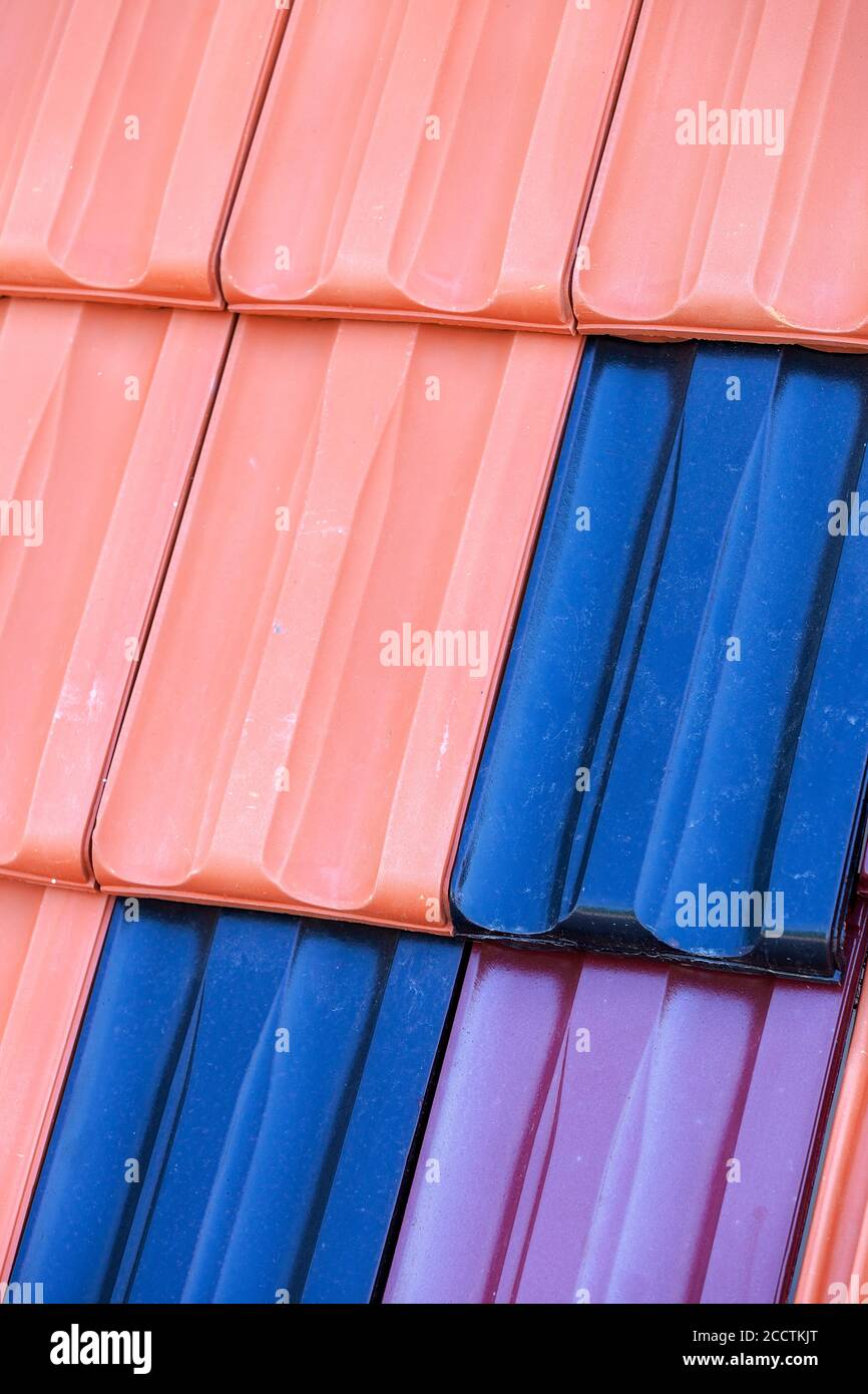 roof tiles of various colors for roofs Stock Photo - Alamy