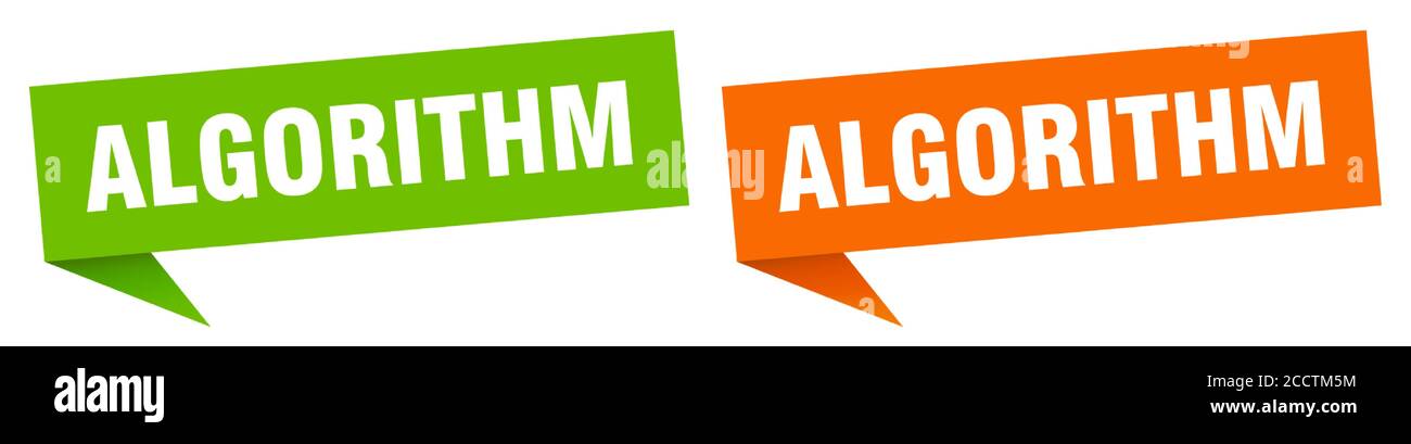 algorithm banner sign. algorithm speech bubble label set Stock Vector ...