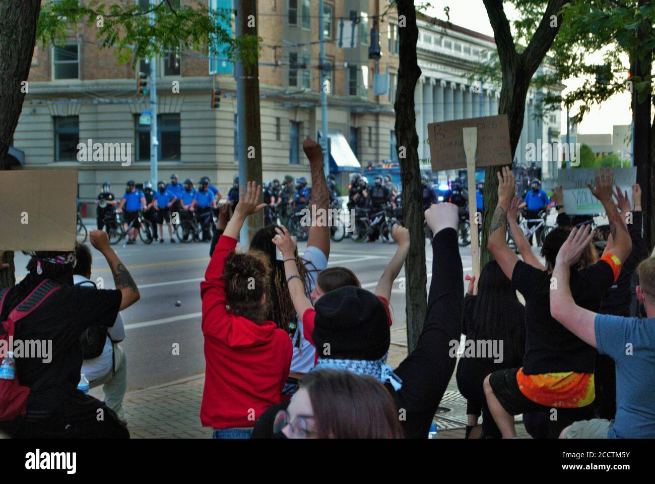 Dayton, Ohio United States 05/30/2020 police officers controlling the ...