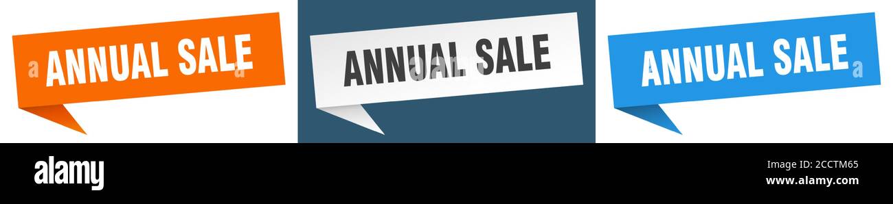 annual sale banner sign. annual sale speech bubble label set Stock ...