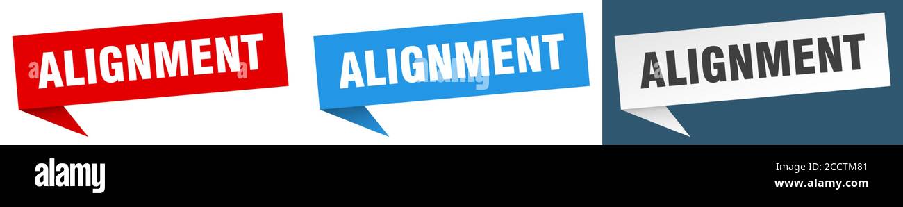 alignment banner sign. alignment speech bubble label set Stock Vector ...