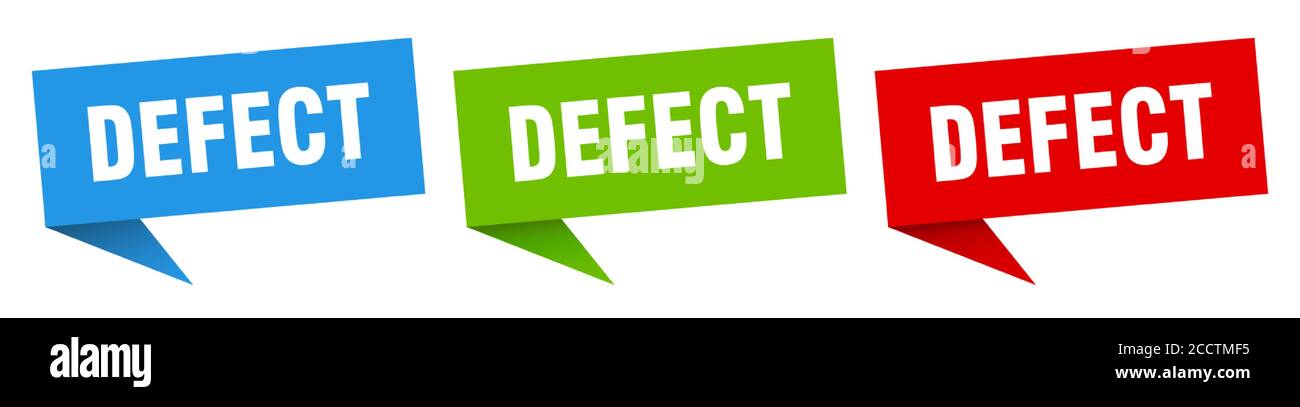 defect banner sign. defect speech bubble label set Stock Vector Image ...