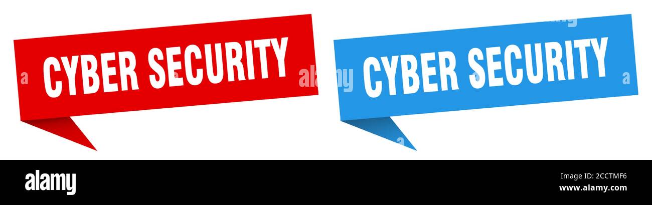cyber security banner sign. cyber security speech bubble label set ...