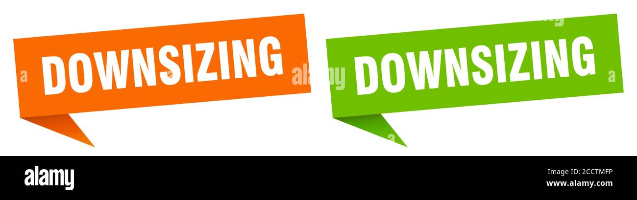 downsizing banner sign. downsizing speech bubble label set Stock Vector ...