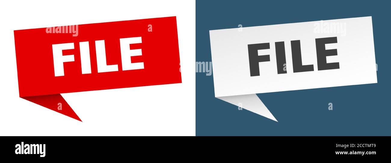 file banner sign. file speech bubble label set Stock Vector Image & Art ...