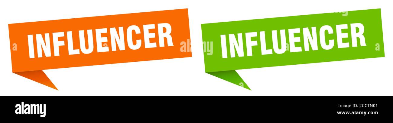 influencer banner sign. influencer speech bubble label set Stock Vector ...