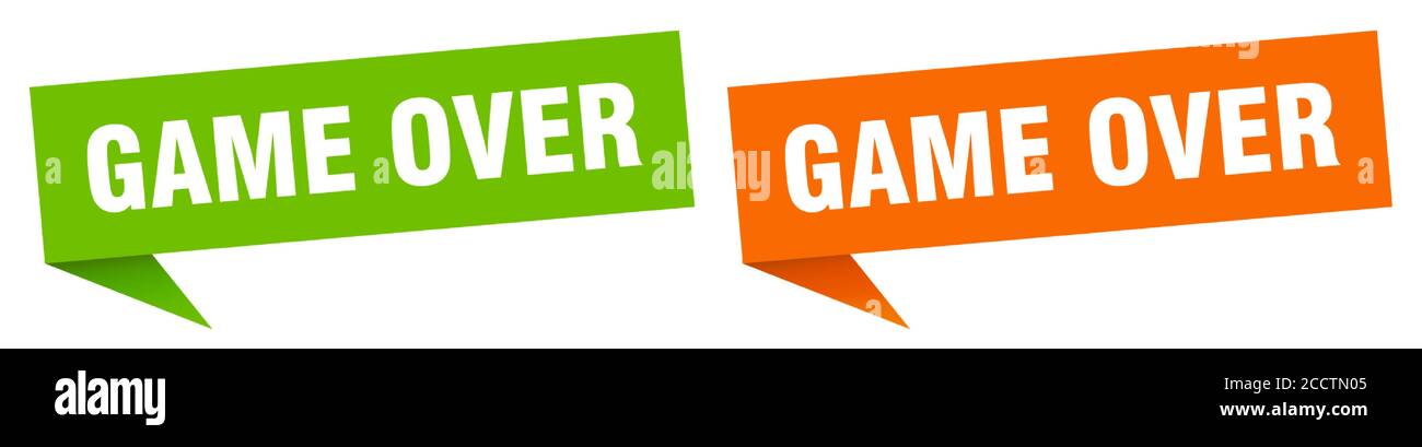 game over banner sign. game over speech bubble label set Stock Vector ...