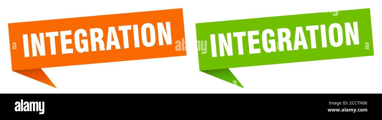 integration banner sign. integration speech bubble label set Stock ...