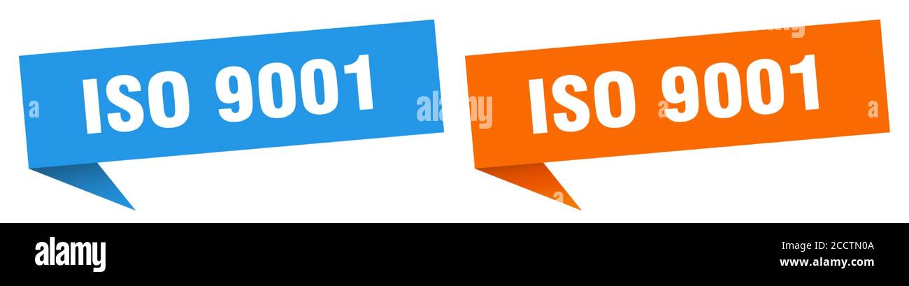 iso 9001 banner sign. iso 9001 speech bubble label set Stock Vector ...