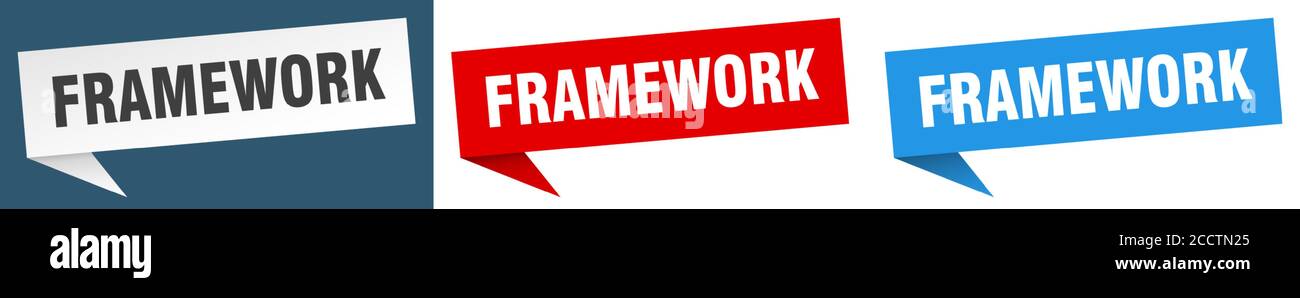 framework banner sign. framework speech bubble label set Stock Vector Image & Art - Alamy