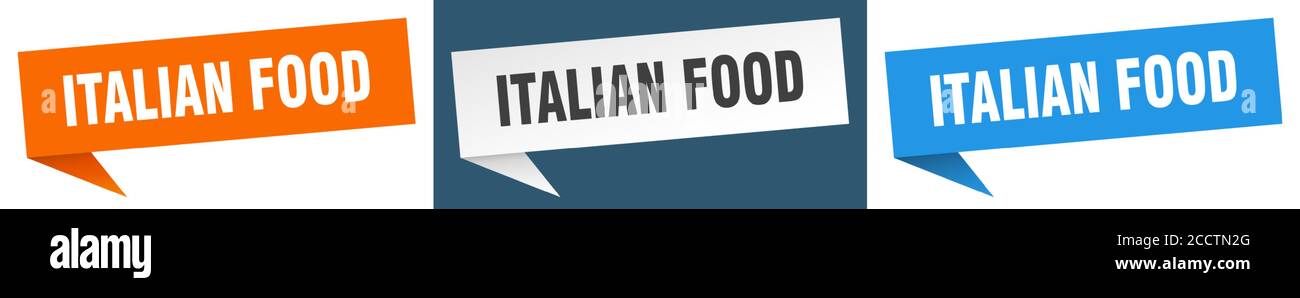 italian food banner sign. italian food speech bubble label set Stock ...