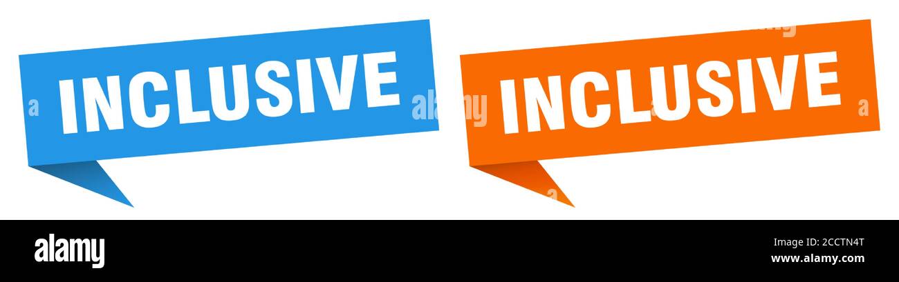 inclusive banner sign. inclusive speech bubble label set Stock Vector ...