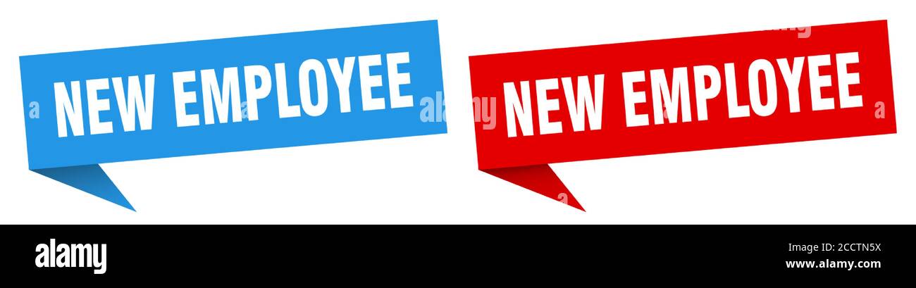 new employee banner sign. new employee speech bubble label set Stock ...