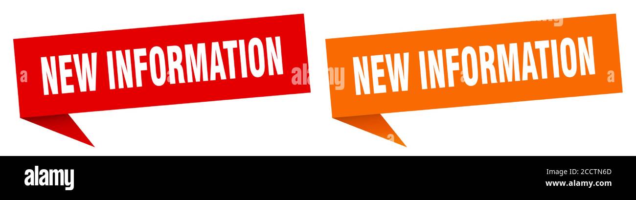 new information banner sign. new information speech bubble label set ...