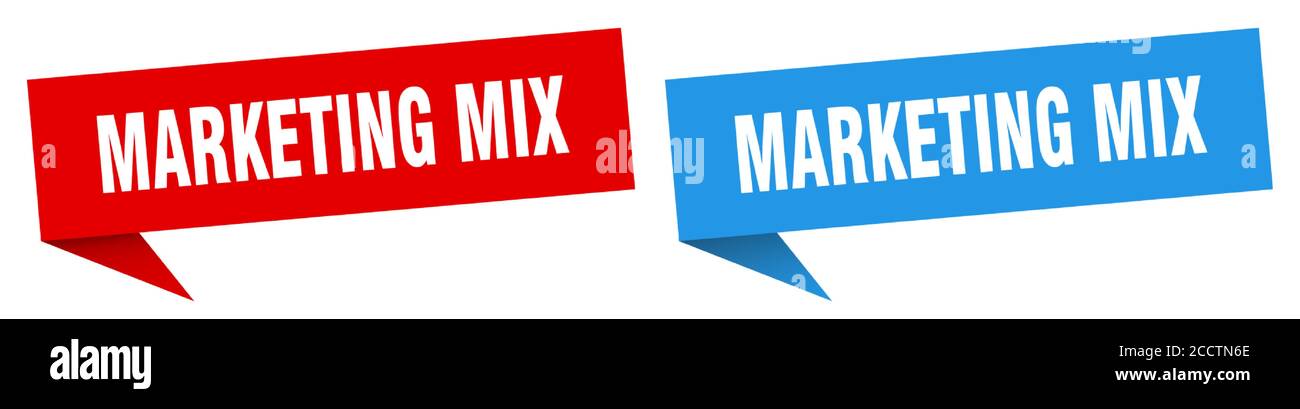 marketing mix banner sign. marketing mix speech bubble label set Stock ...