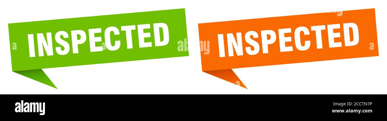 inspected banner sign. inspected speech bubble label set Stock Vector ...