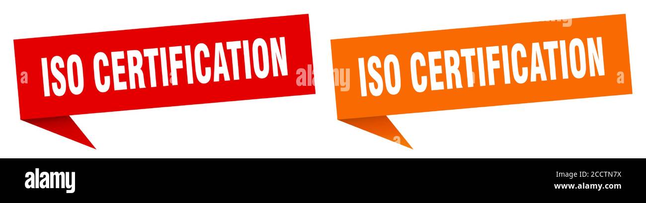 iso certification banner sign. iso certification speech bubble label ...
