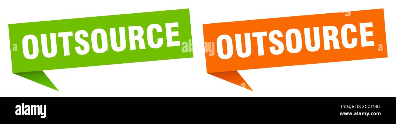 outsource banner sign. outsource speech bubble label set Stock Vector ...