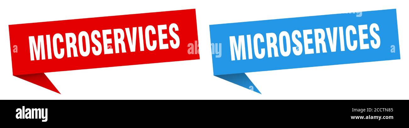 microservices banner sign. microservices speech bubble label set Stock ...
