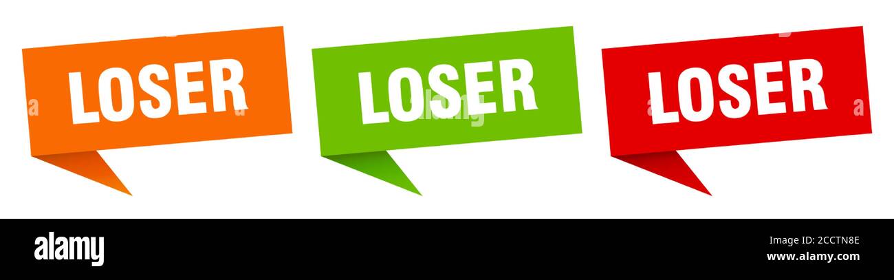 loser banner sign. loser speech bubble label set Stock Vector Image ...