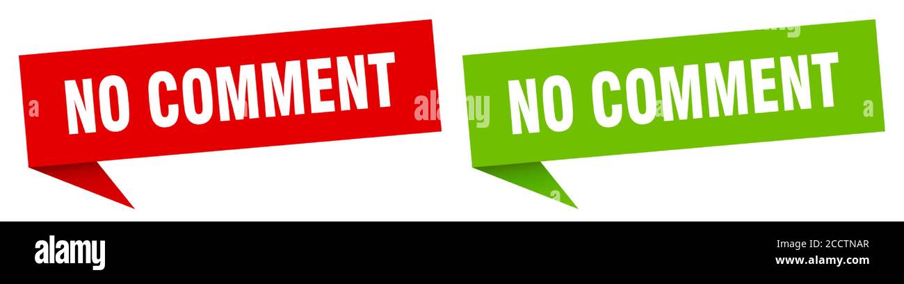no comment banner sign. no comment speech bubble label set Stock Vector ...