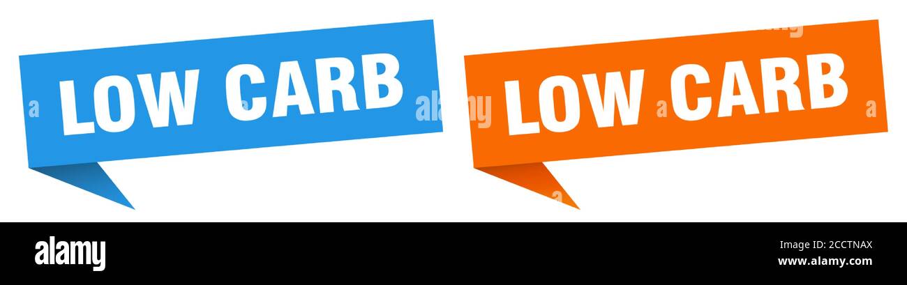 low carb banner sign. low carb speech bubble label set Stock Vector ...
