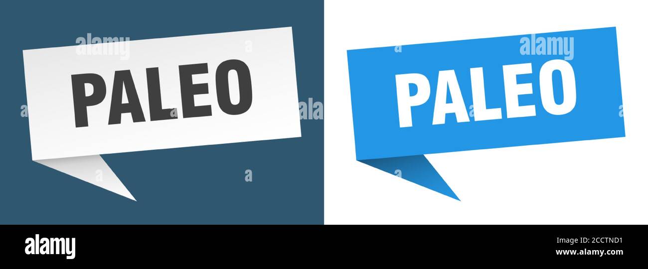 paleo banner sign. paleo speech bubble label set Stock Vector Image ...