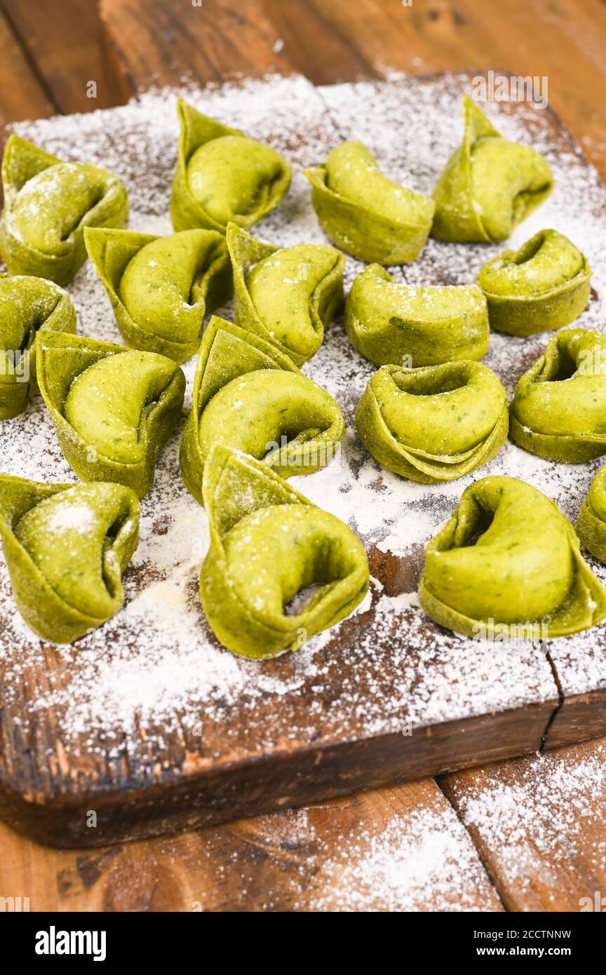 Tortellini e tortelloni typical dishes emilia italy. Food background ...