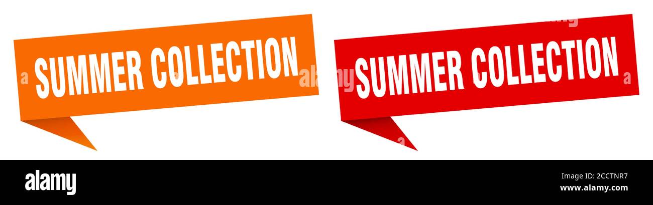 summer collection banner sign. summer collection speech bubble label set Stock Vector Image ...
